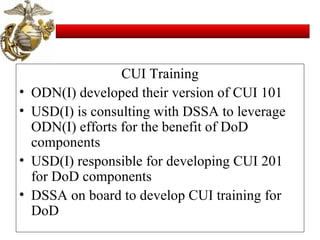 CUI briefing II | PPT