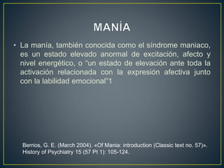 Cuidados de enfermeria para salud mental(mania) | PPTX
