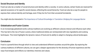 Cuisine and Culture: How Food Reflects Societies Around the Globe | PPTX