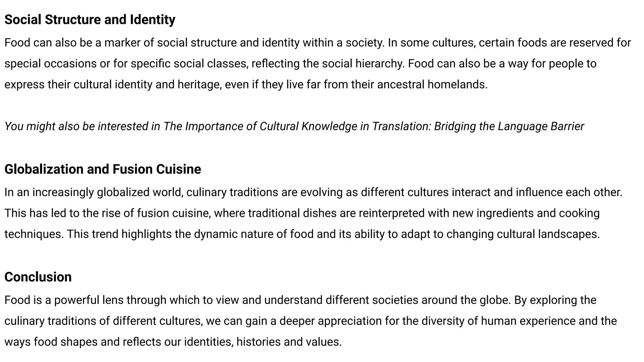 Cuisine and Culture: How Food Reflects Societies Around the Globe | PDF