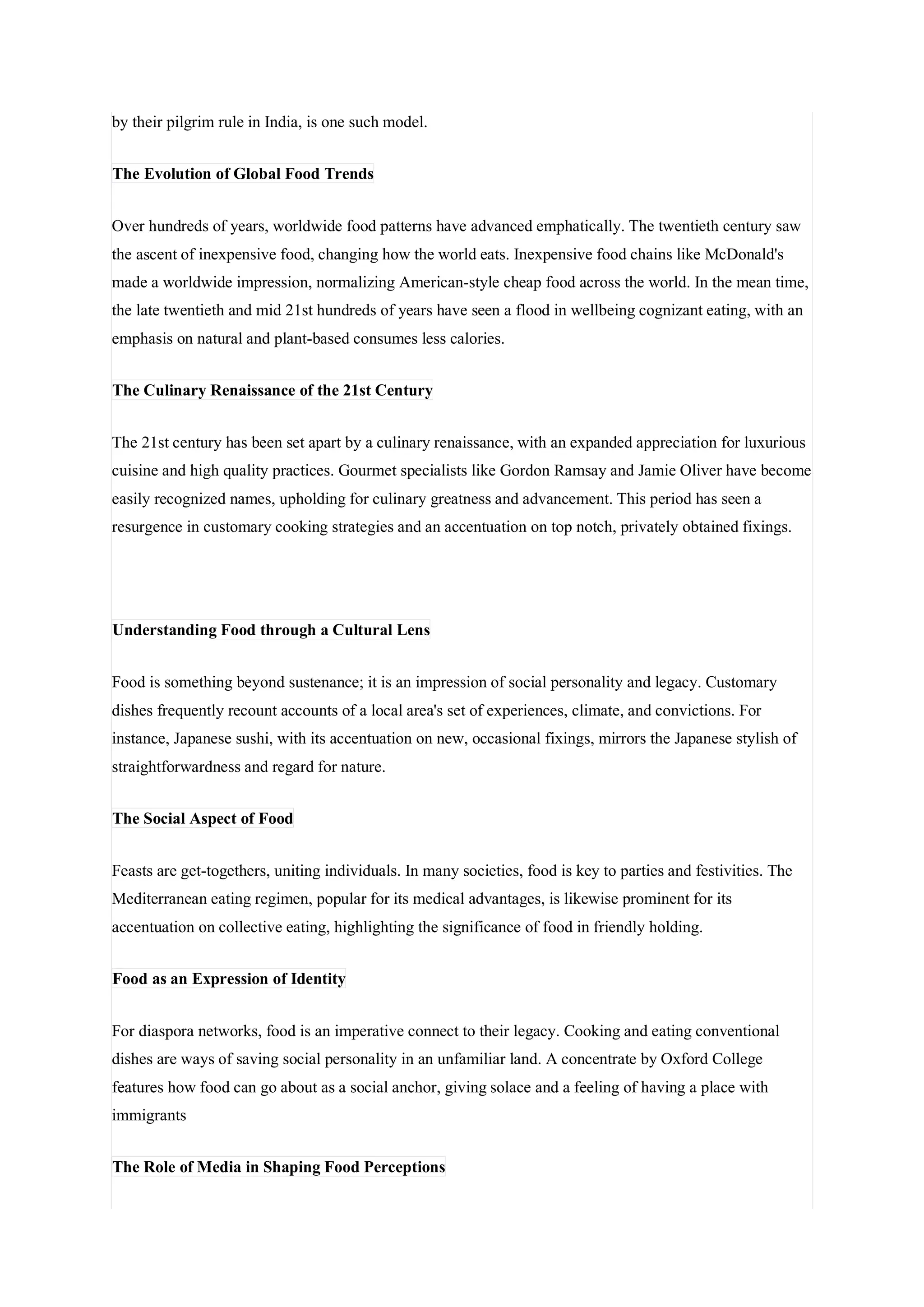 Cuisine Connections: How Food Became My Homing Device | PDF