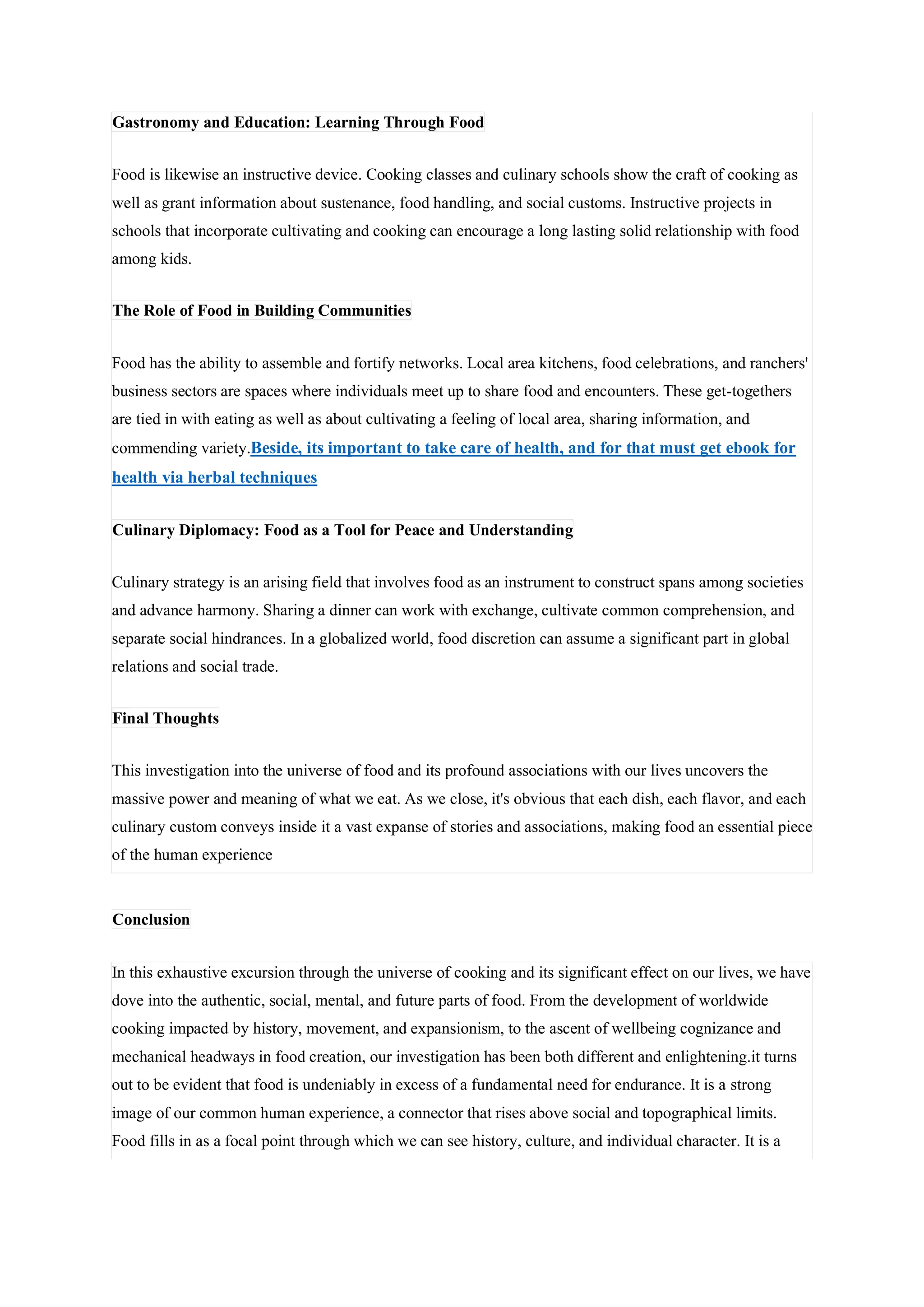 Cuisine Connections: How Food Became My Homing Device | PDF
