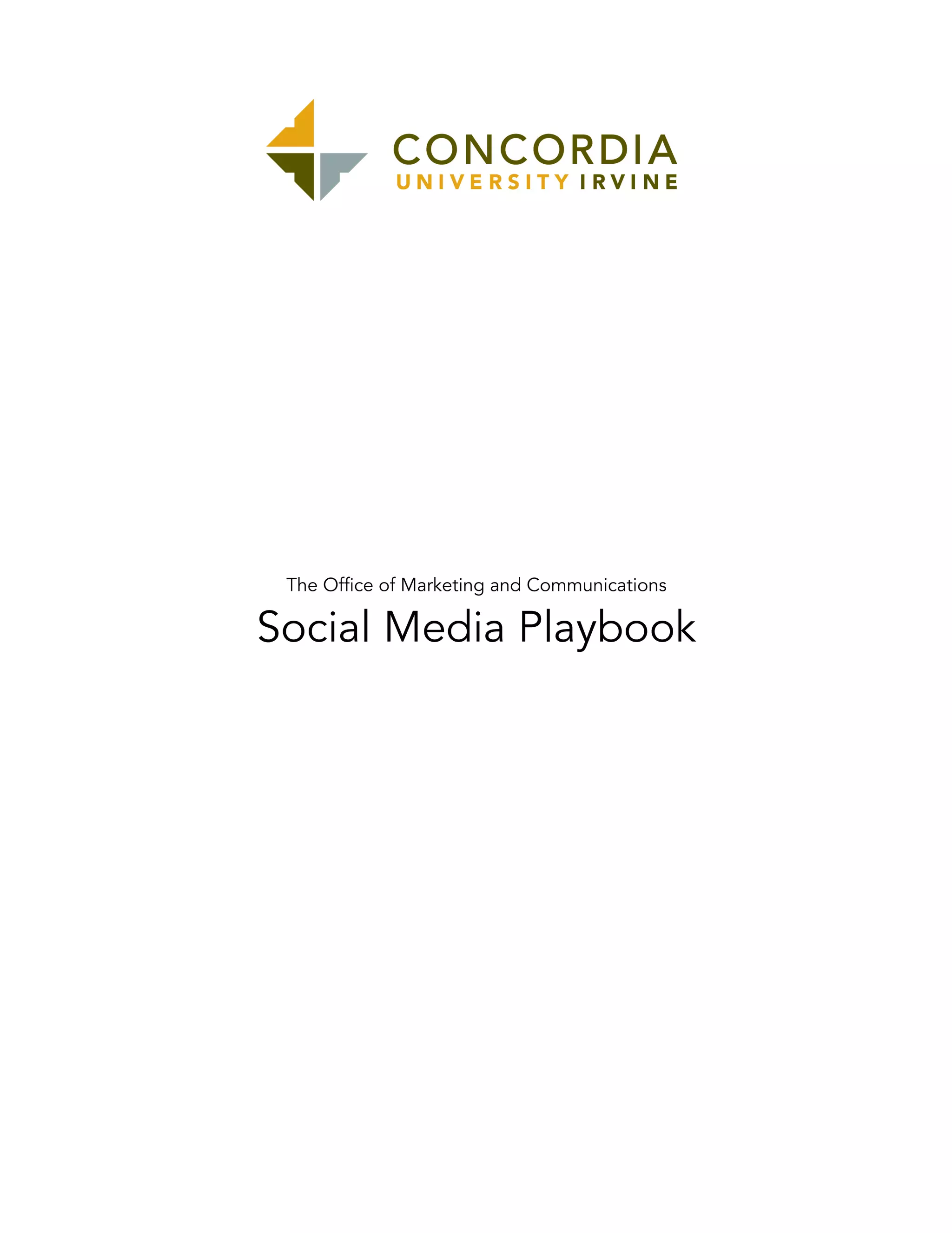 Concordia University Irvine - Social Media Playbook | PDF
