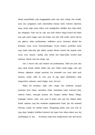 Laporan Praktikum Cuka Apel | DOCX