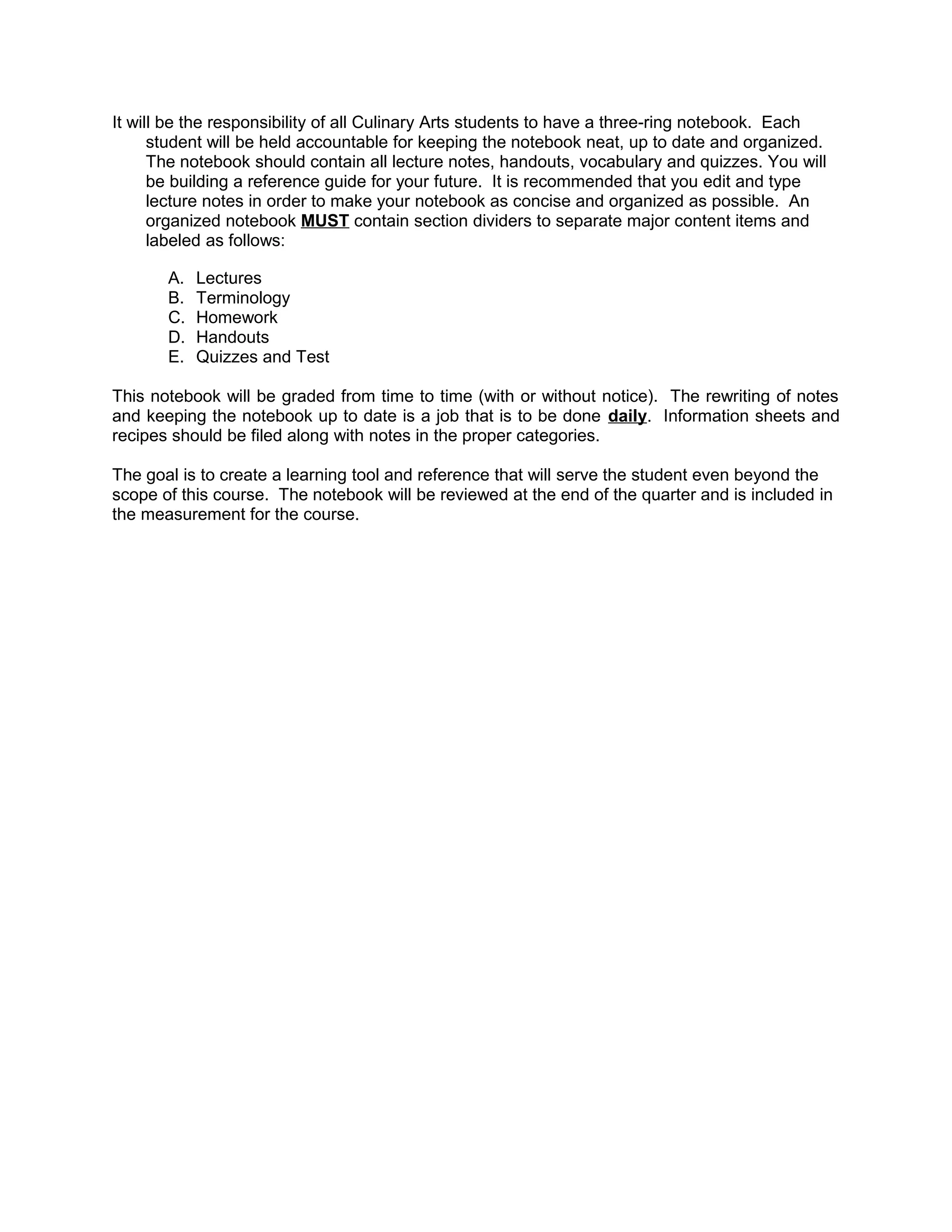 Cul1105 concepts and theories of culinary techniques (5) | DOC