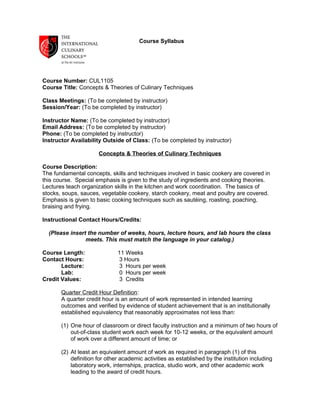 Cul1105 concepts and theories of culinary techniques (5) | DOC