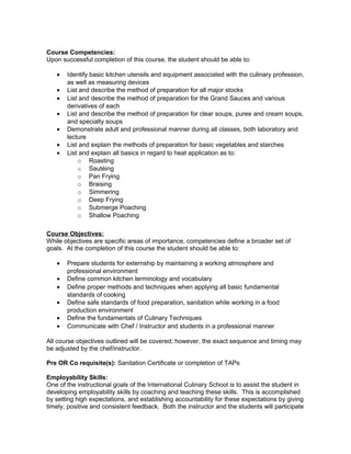 Cul1105 concepts and theories of culinary techniques (5) | DOC