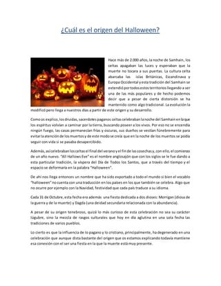 ¿Cuál es el origen del halloween? | DOCX
