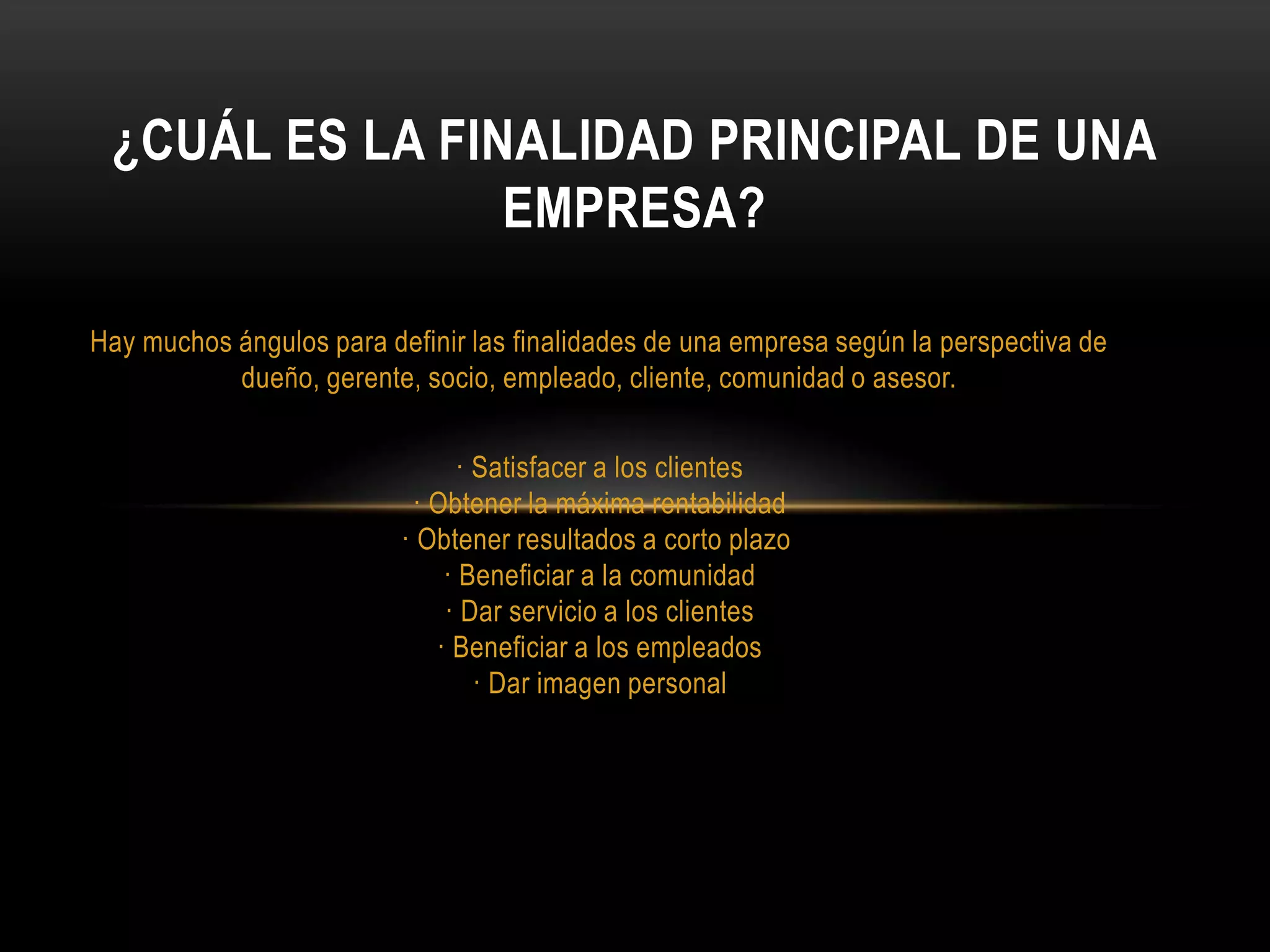 Finalidad y recursos basicos en una empresa | PPT