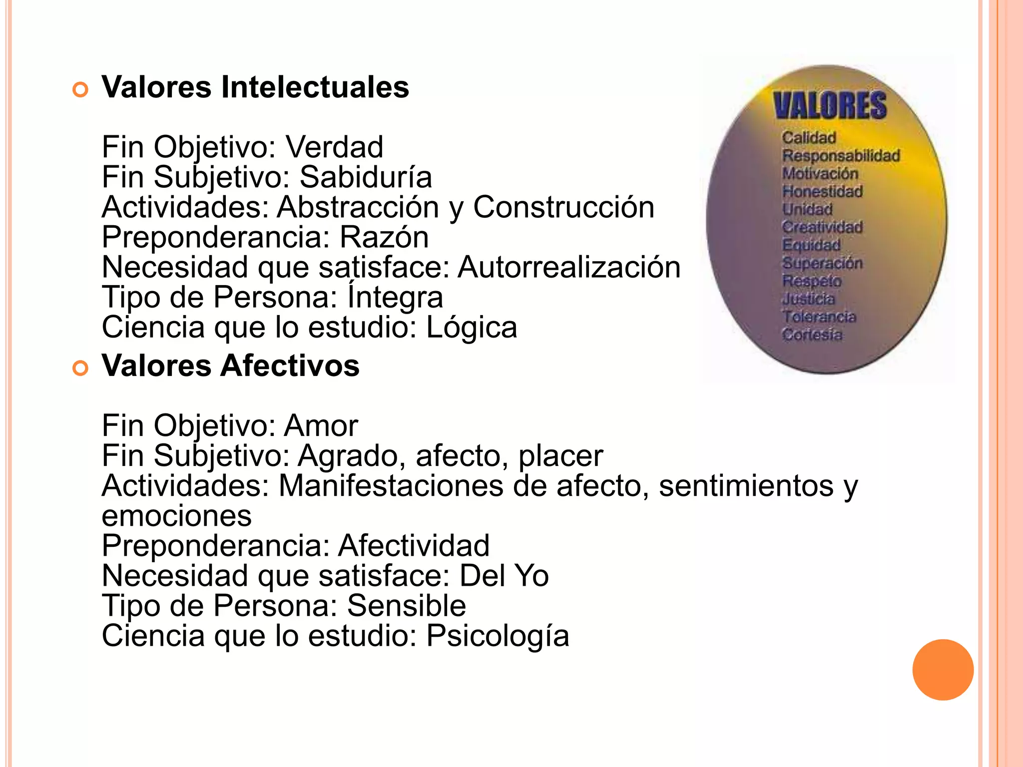 Cuáles son las características de los valores | PPTX