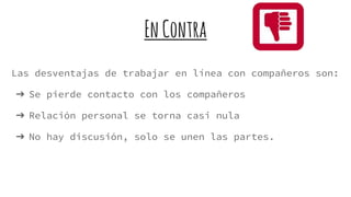 ¿Cuáles son las ventajas y desventajas de trabajar en red | PPTX