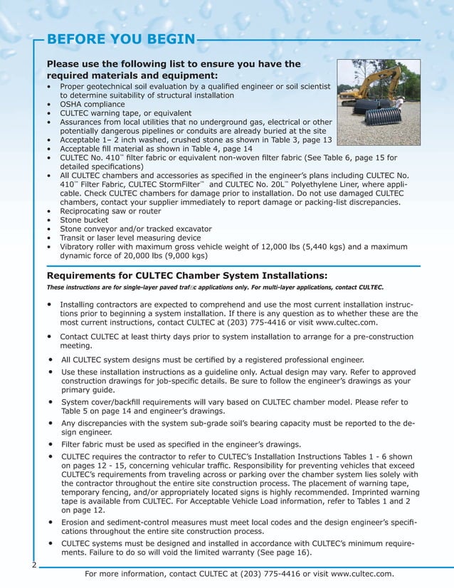 Installation Instructions for CULTEC Stormwater Management Systems | PDF
