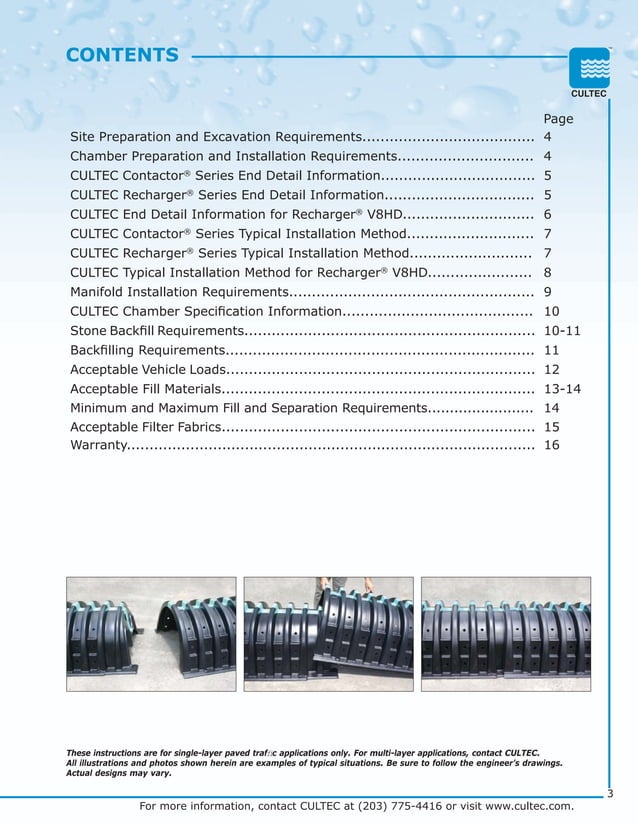 Installation Instructions for CULTEC Stormwater Management Systems | PDF