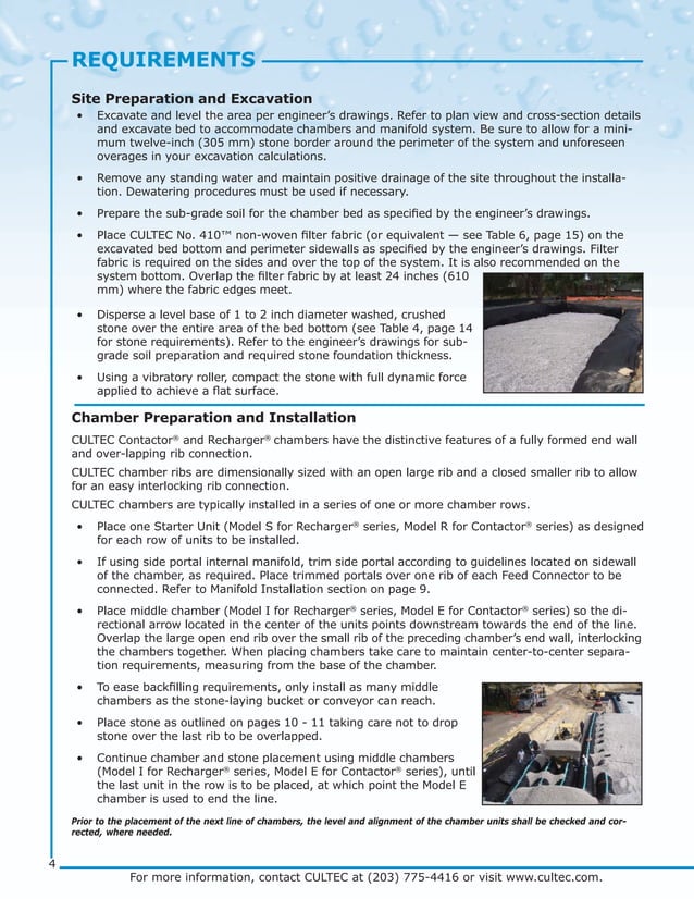 Installation Instructions for CULTEC Stormwater Management Systems | PDF