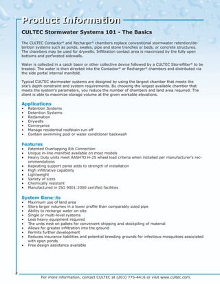 Cultec Stormwater Product Booklet | PDF