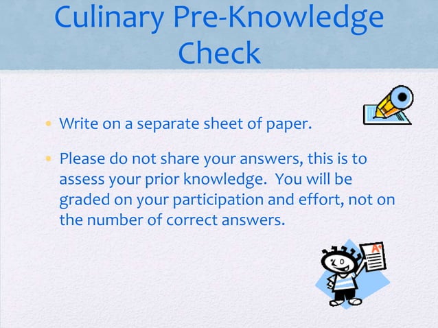 Culinary Knowledge Check | PPT