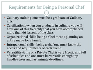 Personal Chef: Culinary's reason | PPTX