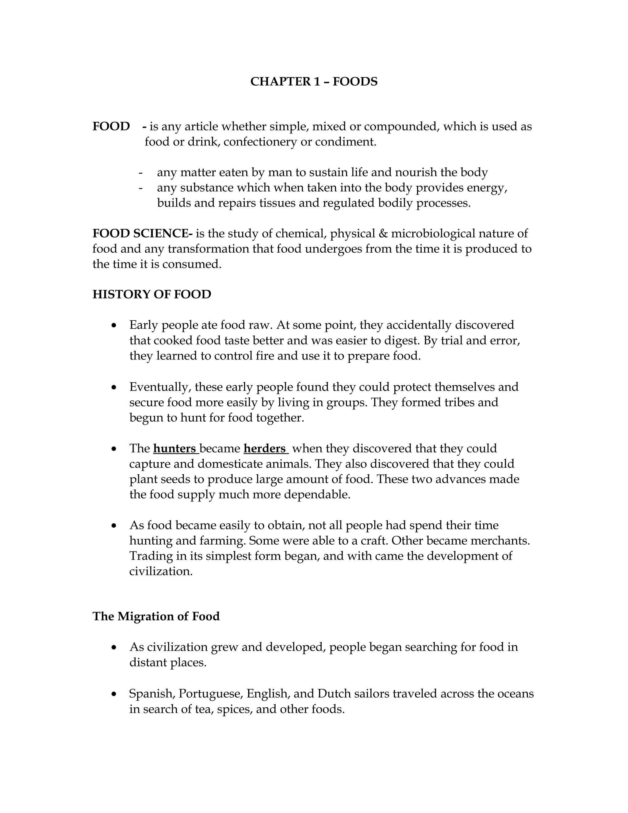 Culinary course outline | DOC