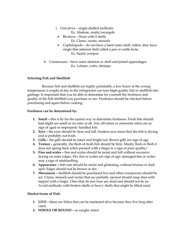 Culinary course outline