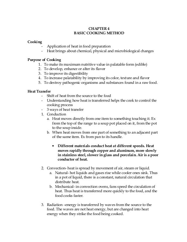 Culinary course outline