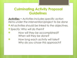 Culminating Activity week 3- Writing a Concept on the Prepared Plan and ...