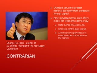 Economic Development of South Korea under Park Chung Hee (1961-79) | PPTX