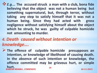 Culpable homicide & murder | PPTX