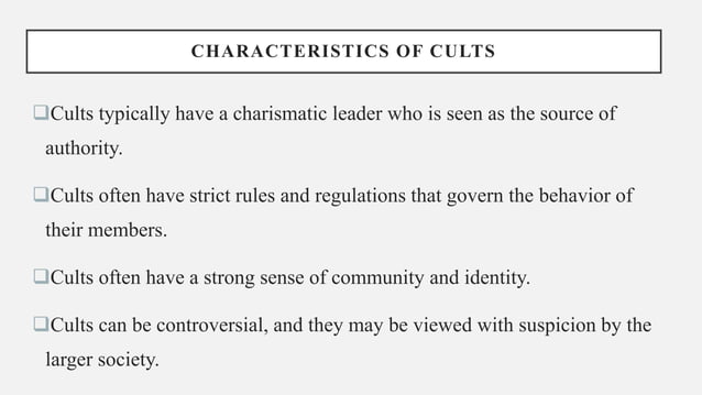 Cult.pptx | Christianity | Religion & Spirituality