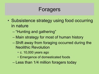 Cult anth lecture subsistence pt 1 | PPT