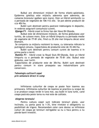 Cultivarea cepei | PDF
