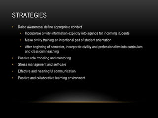 Cultivating civility in the learning environment | PPTX