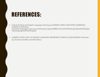 Cultivating Critical Thinking in Classroom | PPTX
