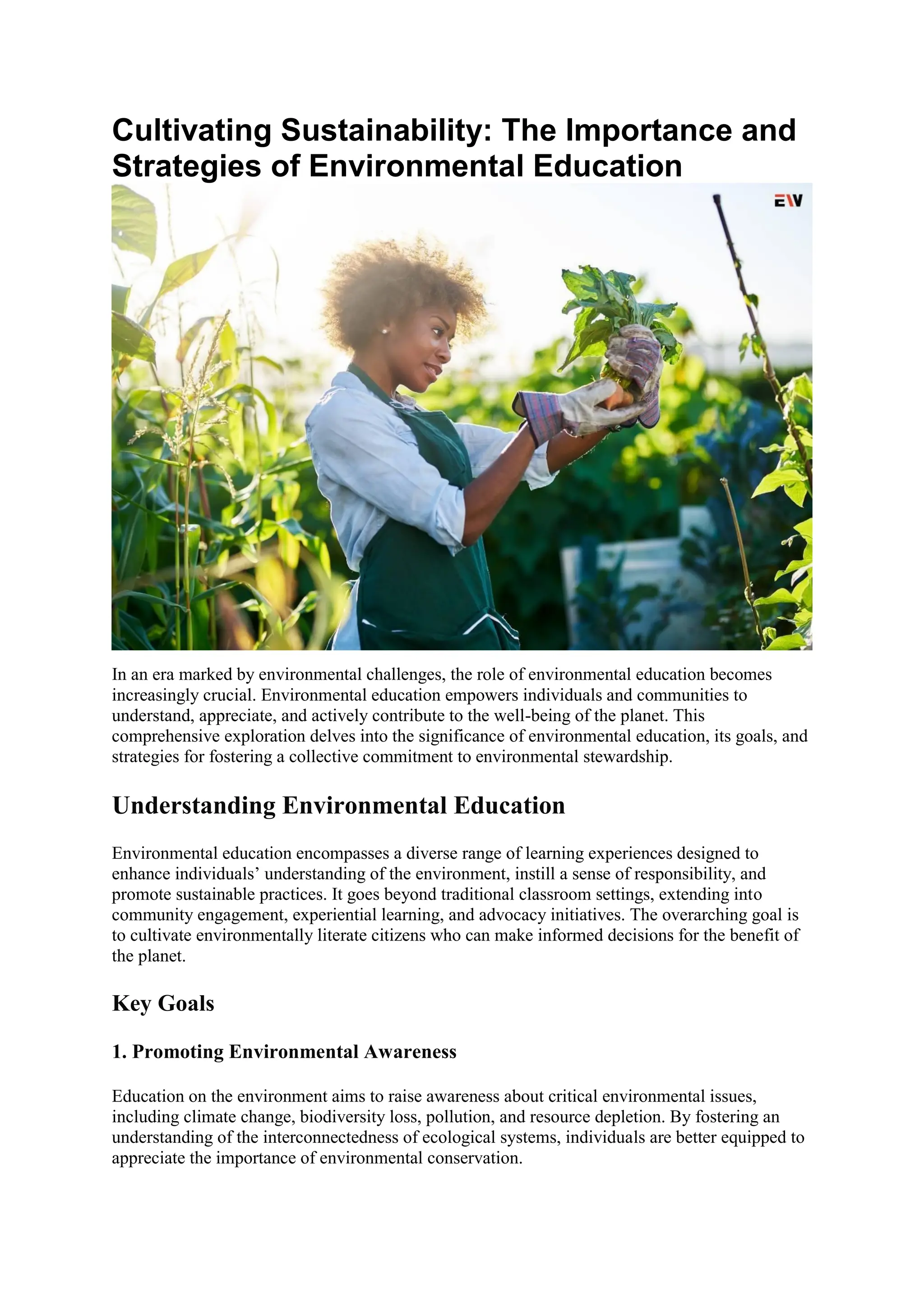 Environmental Education: Importance And Strategies | Enterprise Wired | PDF