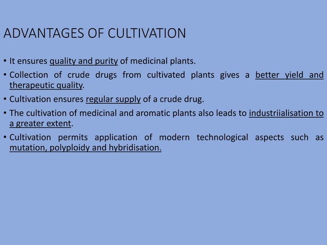 general method of cultivation of medicinal plants | PPTX | Agriculture ...