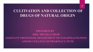 Cultivation and collection of medicinal plant | PPTX