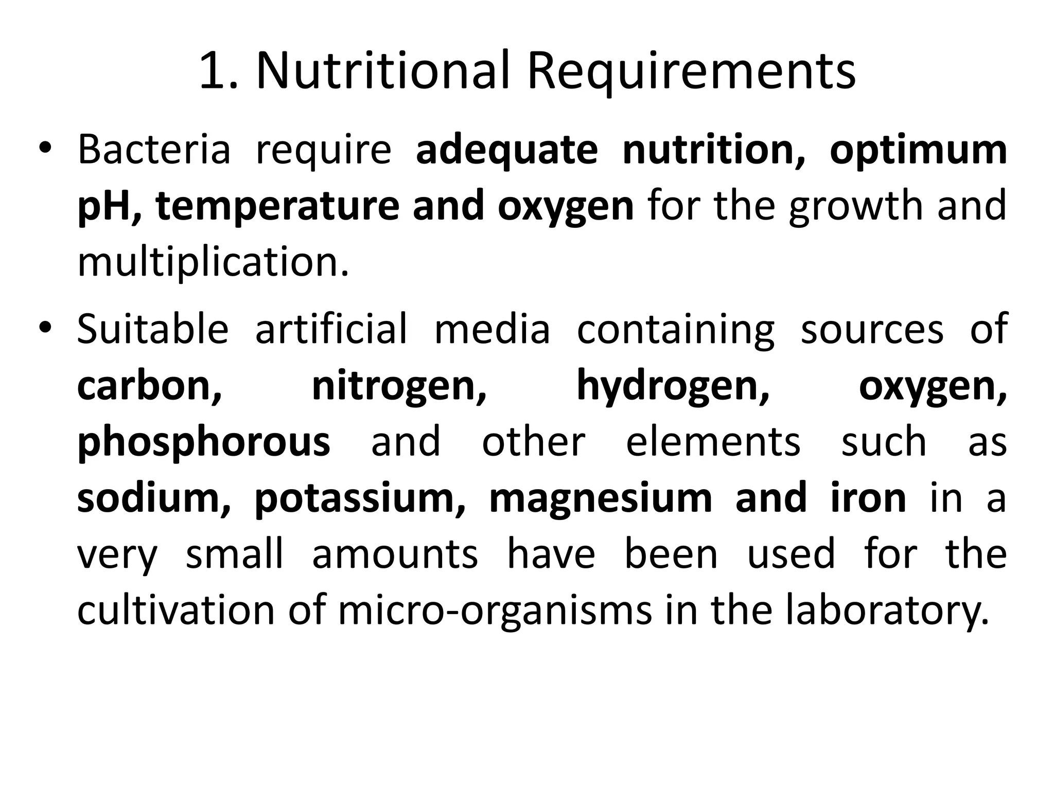 Cultivation and growth of bacteria | PPTX