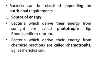 Cultivation and growth of bacteria | PPTX