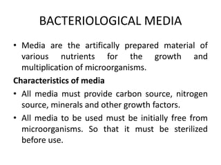 Cultivation and growth of bacteria | PPTX