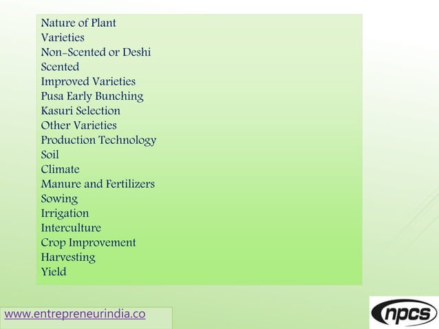 Cultivation, Growing, Processing and Extraction of Spice and Condiments ...