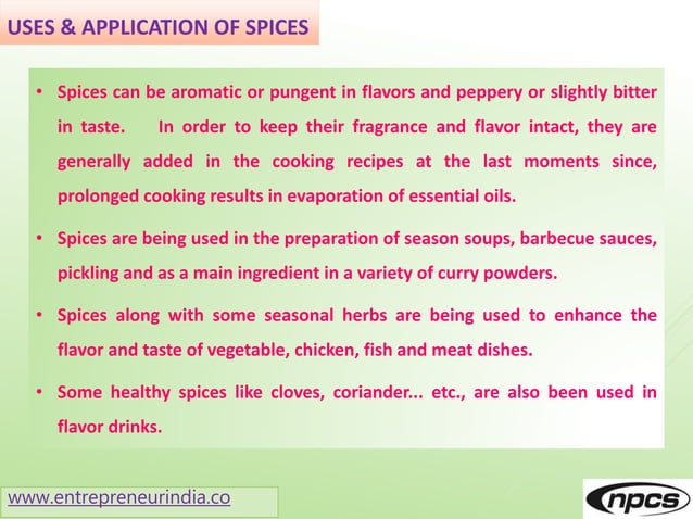 Cultivation, Growing, Processing and Extraction of Spice and Condiments ...