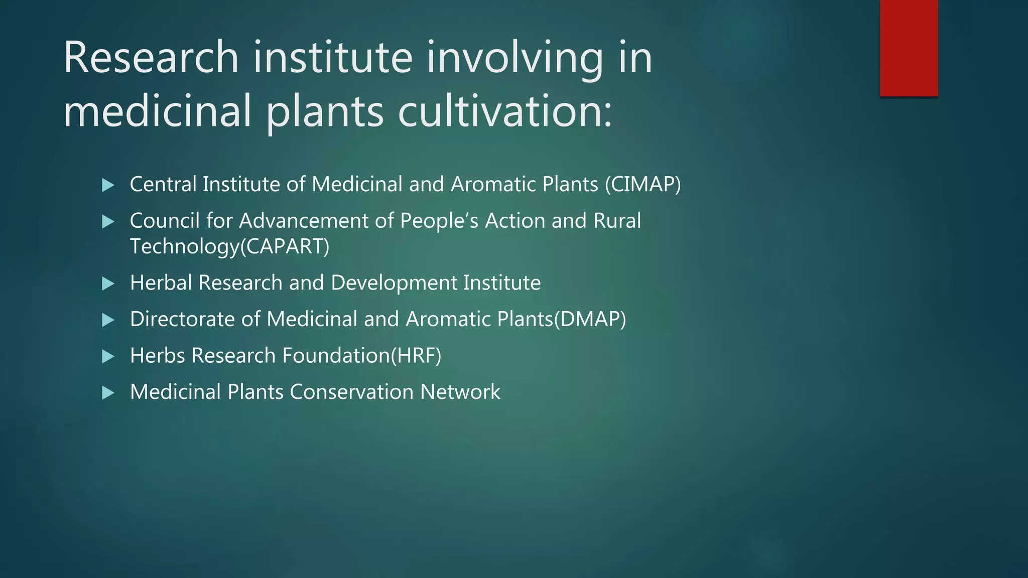 Cultivation of medicinal plants | PPTX