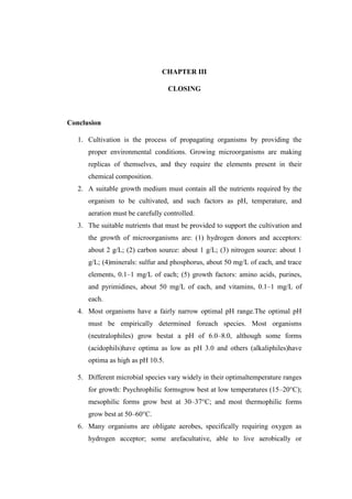 Cultivation of Microorganism (Pembiakan Mikroorganisme) | DOCX
