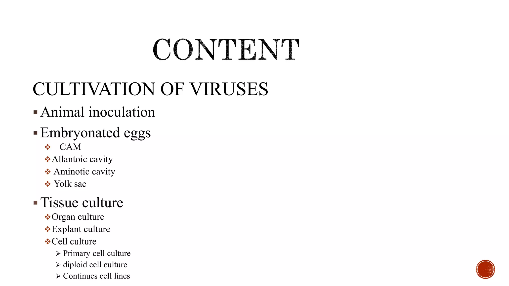 CULTIVATION OF VIRUS.pptx