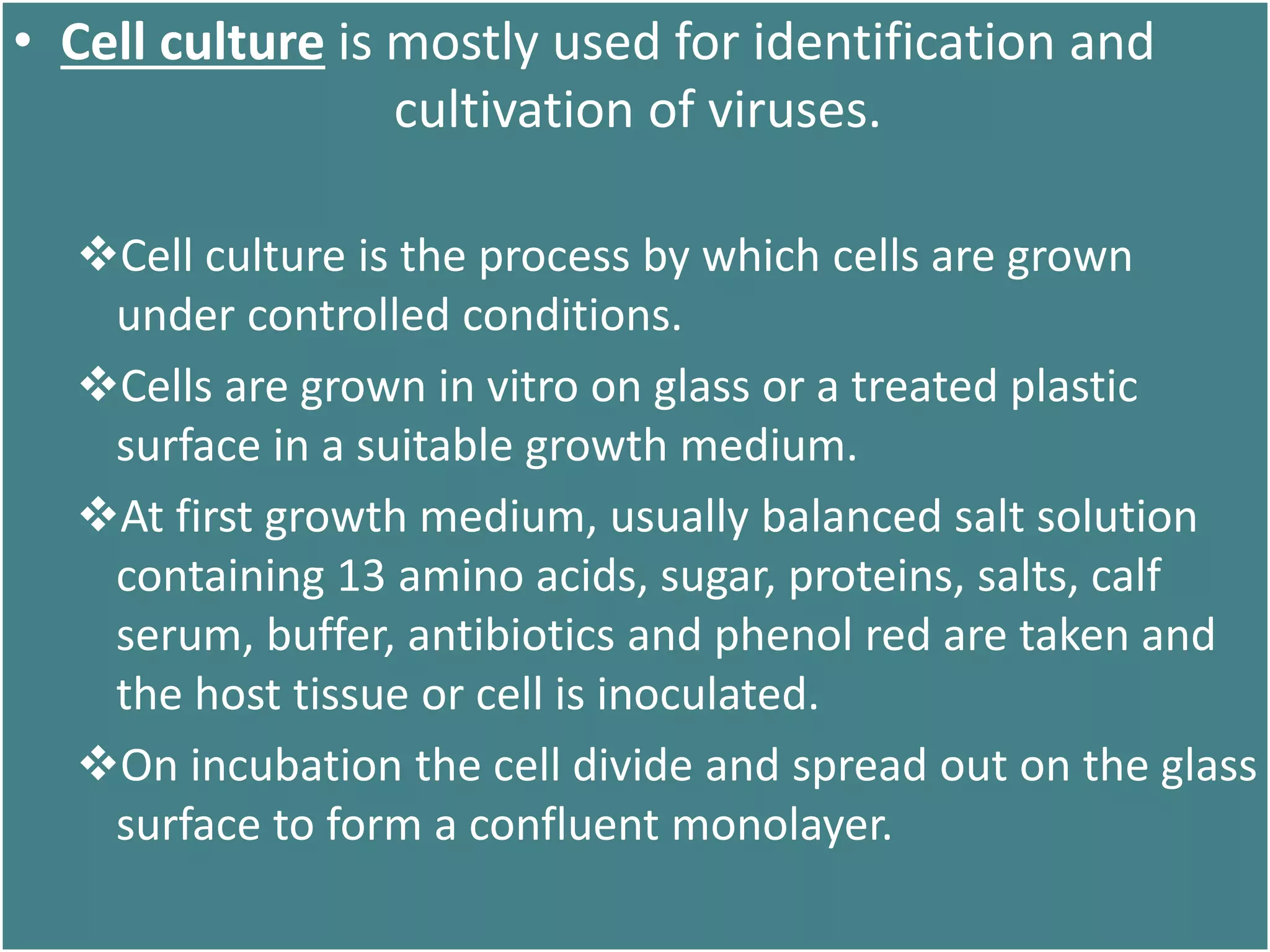 Cultivation of virus | PPTX