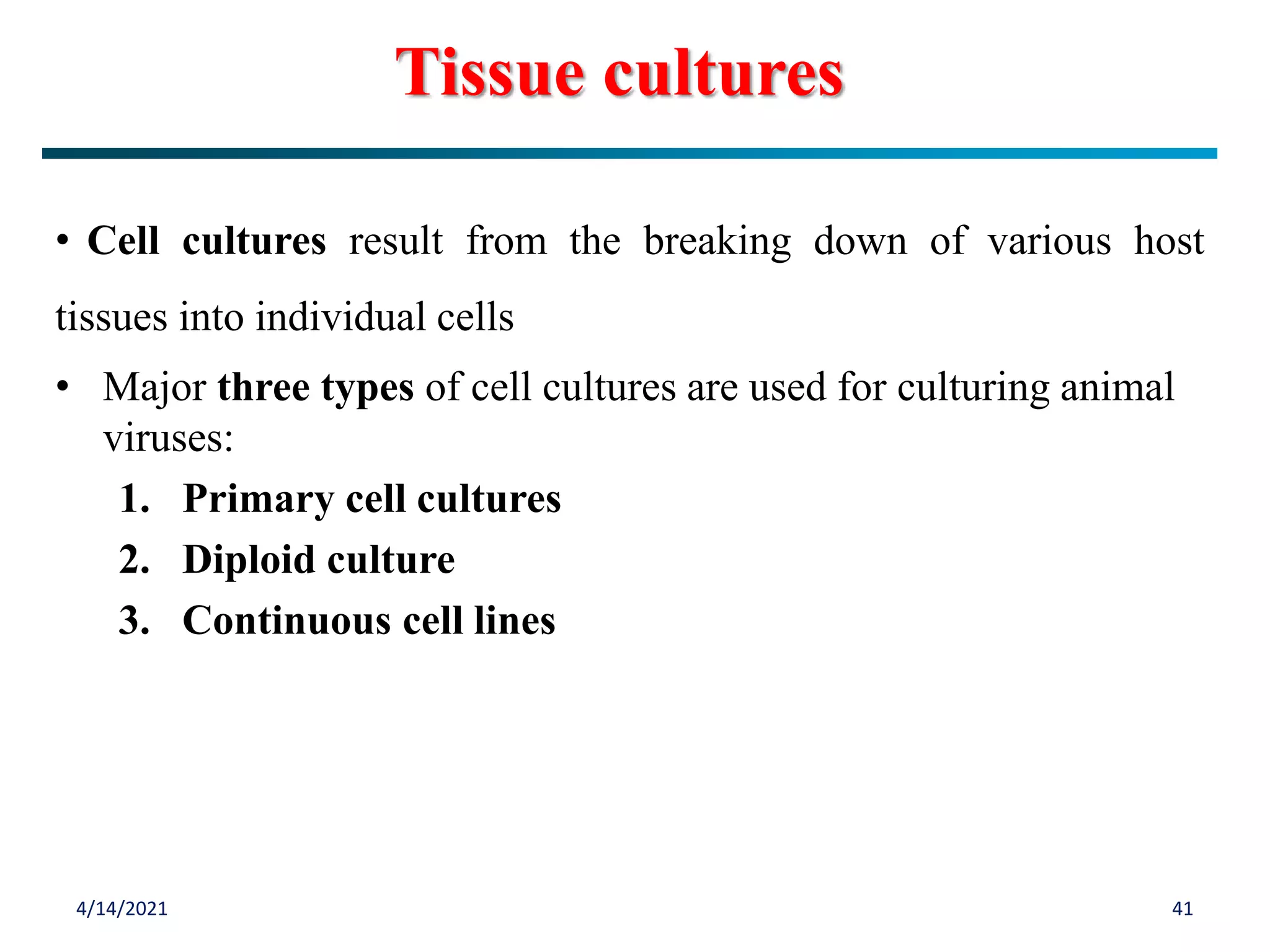 Cultivation of viruses | PPTX