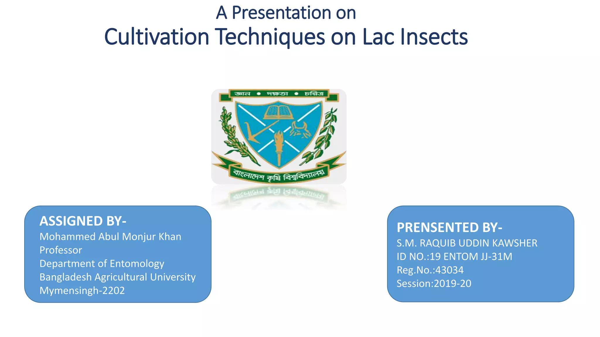 Cultivation techniques of lac insects | PPTX