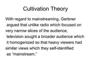 Cultivation theory | PPT
