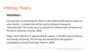 Cultivation theory and Priming theory | PPTX
