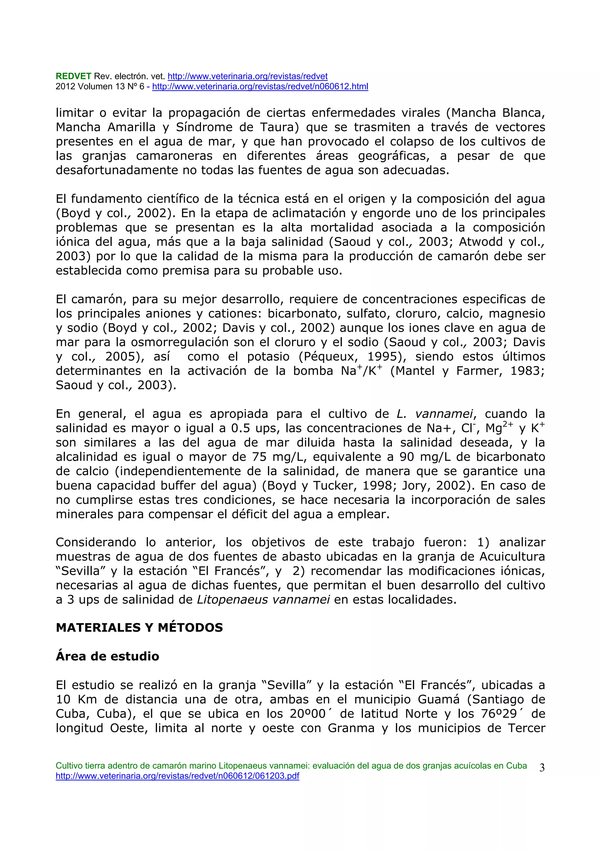 Cultivo de camaron en agua dulce con balance ionico | PDF | Chemistry ...