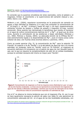 Cultivo de camaron en agua dulce con balance ionico | PDF